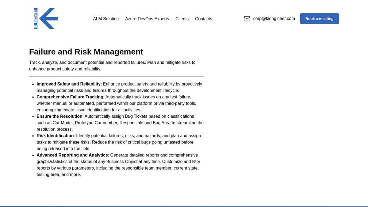 KL ENGINEER - ALM Solution - System functionality