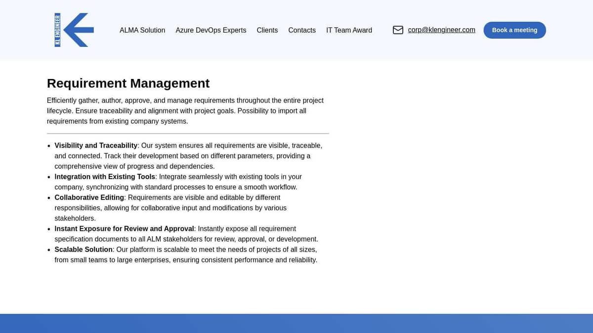 KL ENGINEER - ALM Solution - System functionality