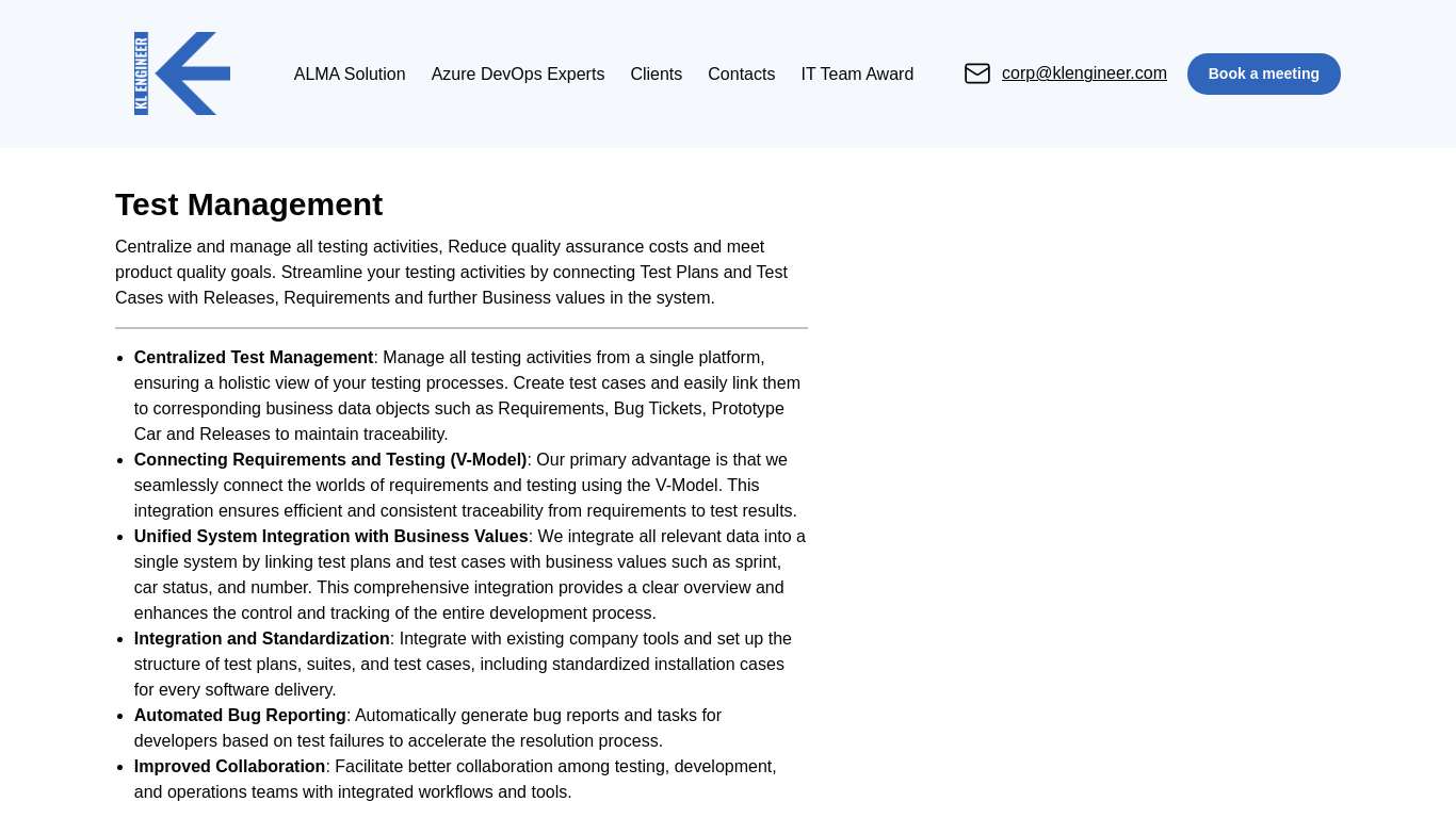 KL ENGINEER - ALMA for Automotive - System Functionality