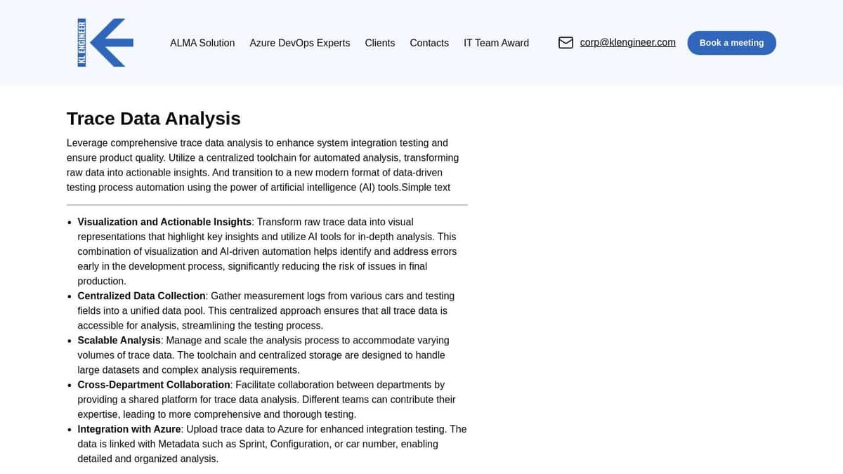 KL ENGINEER - ALM Solution - System functionality